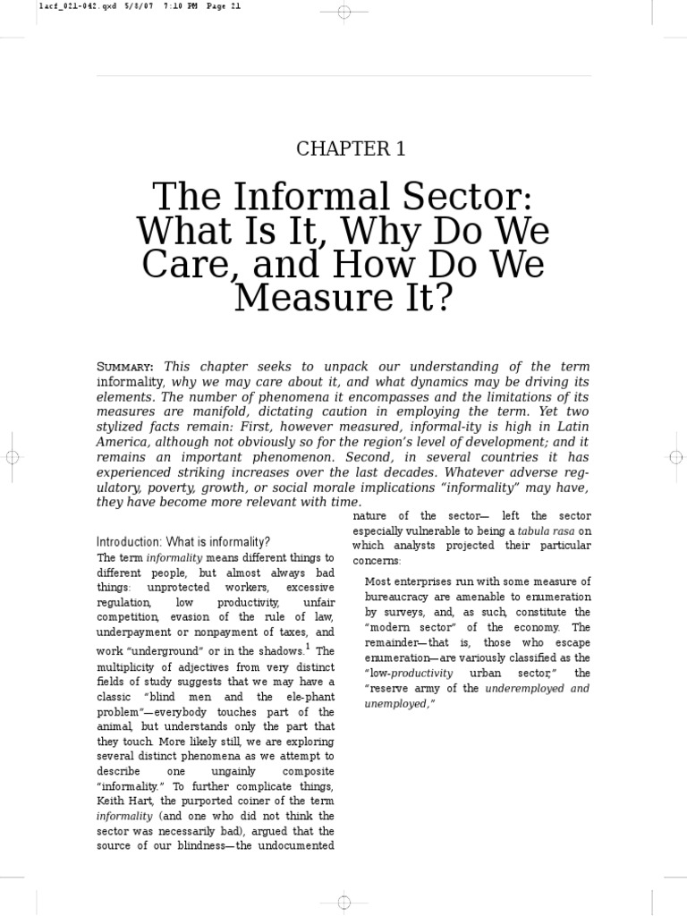 Informal Sectors | PDF | Informal Sector | Labour Economics