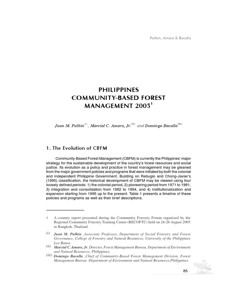 CBFM Philippines 2005 | PDF | Forestry | Sustainability