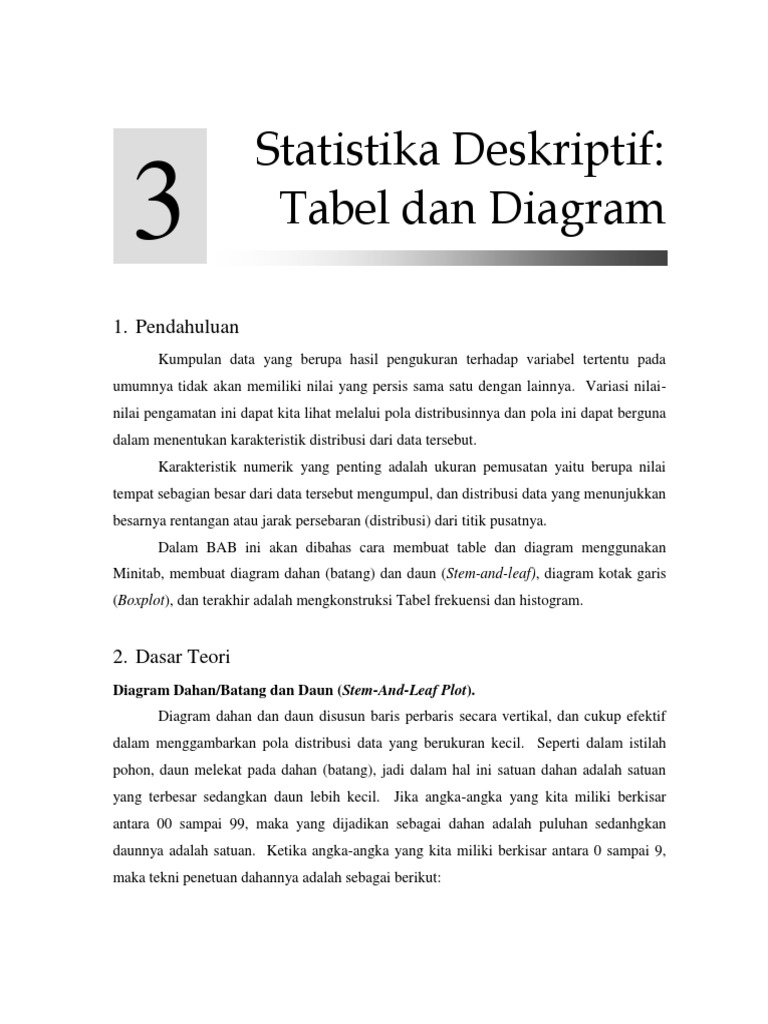 BAB 3 Statistika Deskriptif - Tabel Dan Diagram | PDF