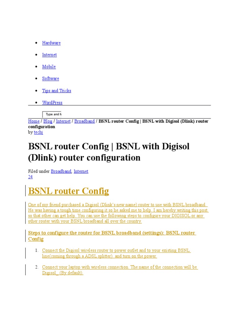 BSNL Router Config | PDF | Wi Fi | Telecommunications
