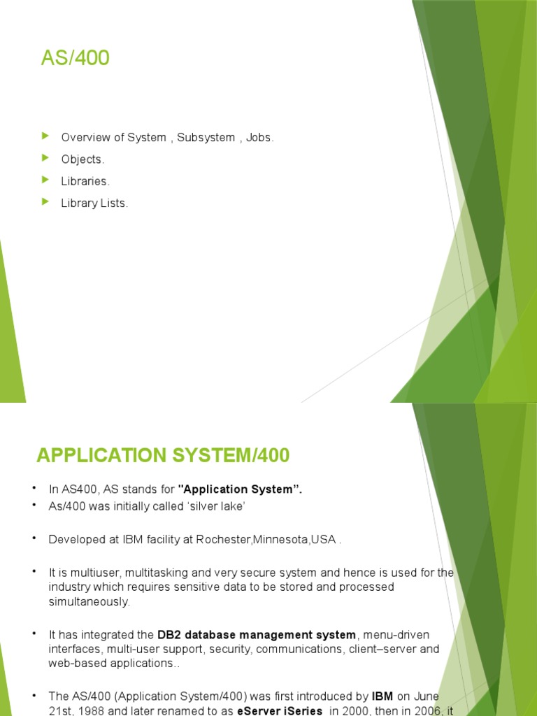 1.AS400, Subsystems, Libraries | PDF | Ibm System I | Library (Computing)