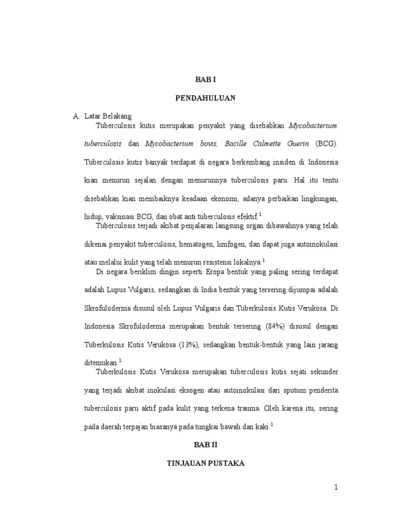 Tuberkulosis Kutis Verukosa: Epidemiologi dan Diagnosis | PDF | Sains ...