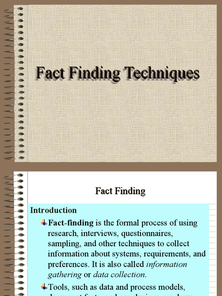 Fact Finding Techniques Fact Finding Techniques | PDF | Questionnaire ...