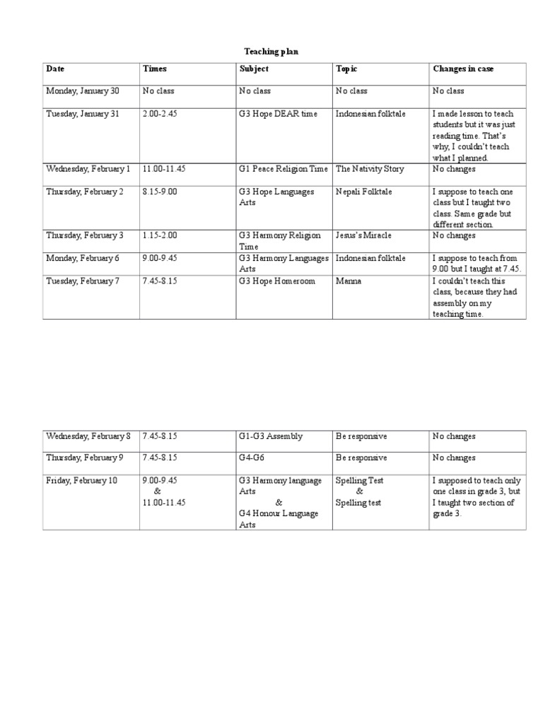 Teaching Plan | PDF | Schools | Teaching And Learning