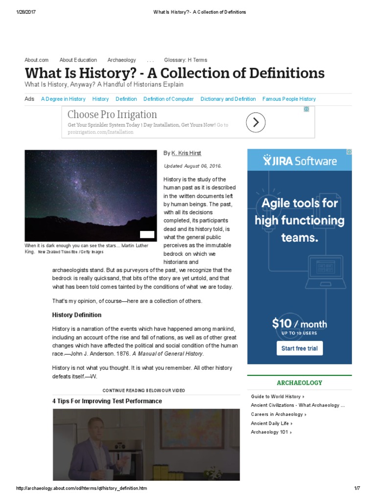 What Is History - A Collection of Definitions PDF | PDF