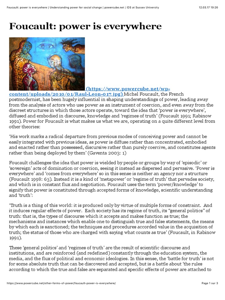 Foucault: Power Is Everywhere - Understanding Power For Social Change ...