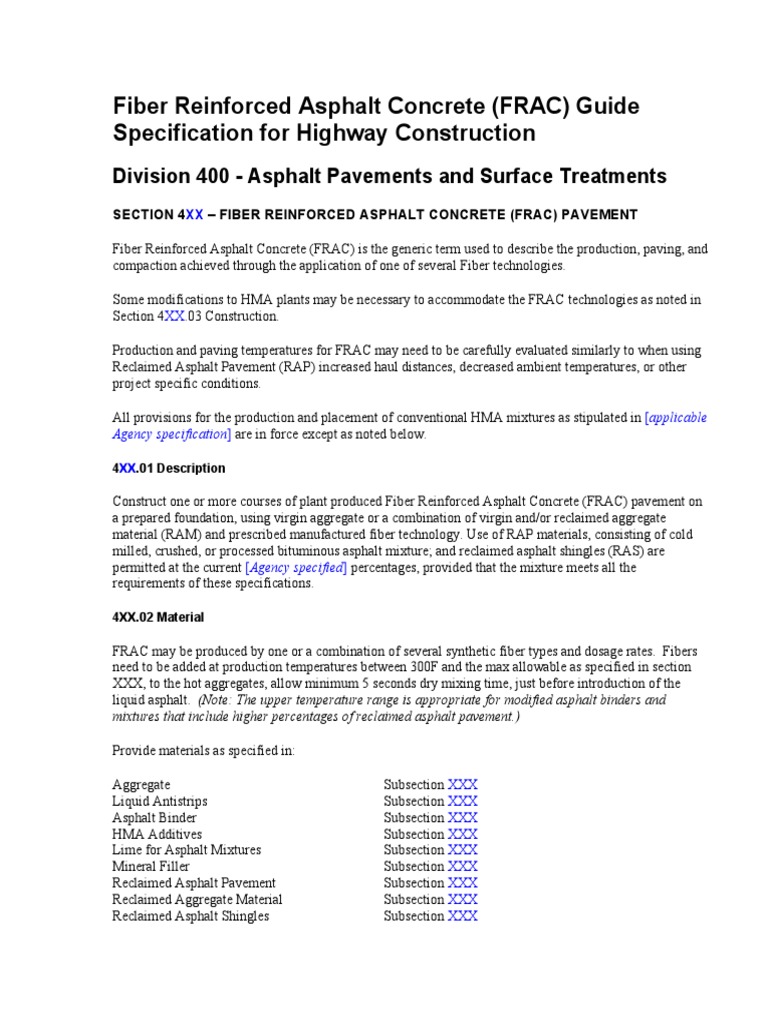 Fiber Reinforced Asphalt Concrete Guide | PDF