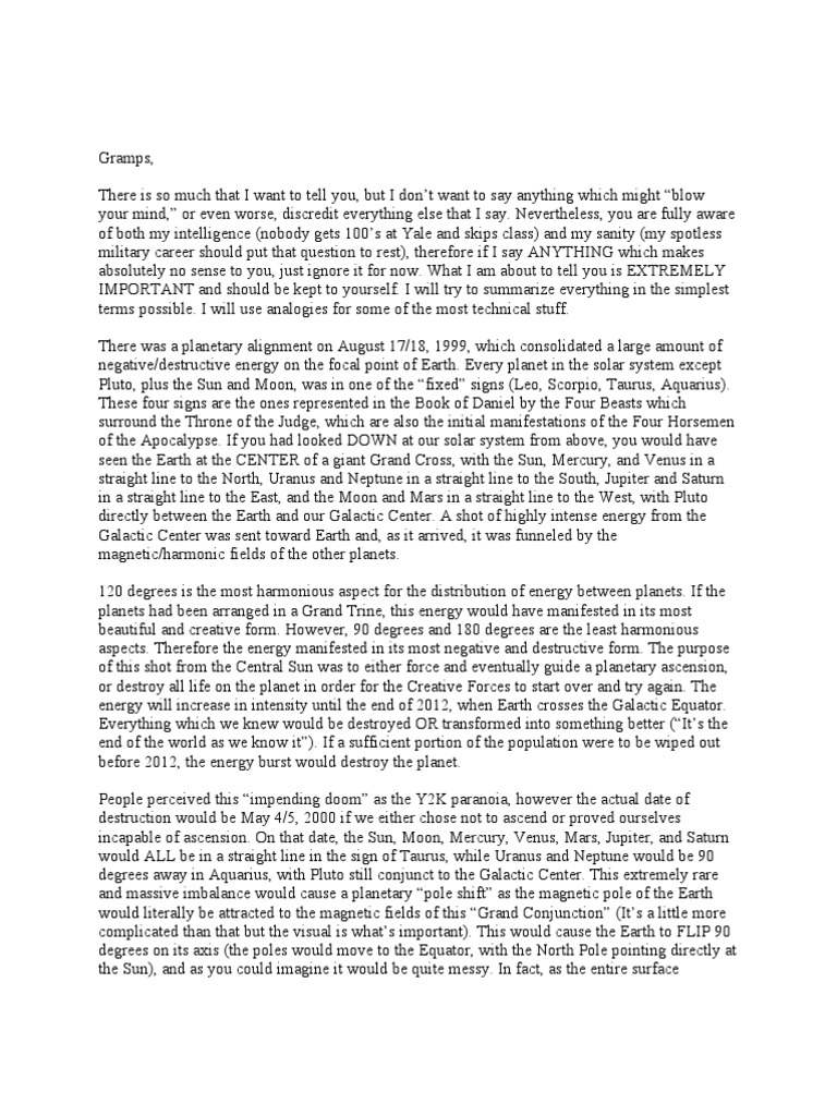 "Gramps" or Letter To Gramps - See Details | PDF | Planets | Evolution