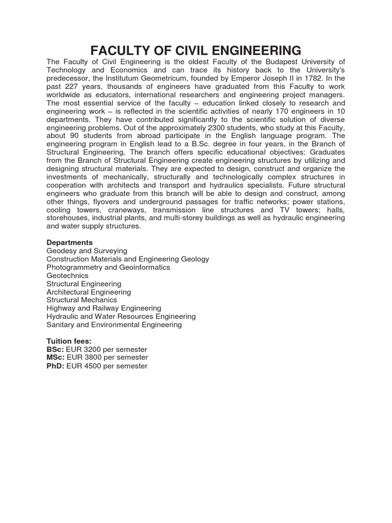 Faculty of Civil Engineering | PDF | Art | Technology & Engineering