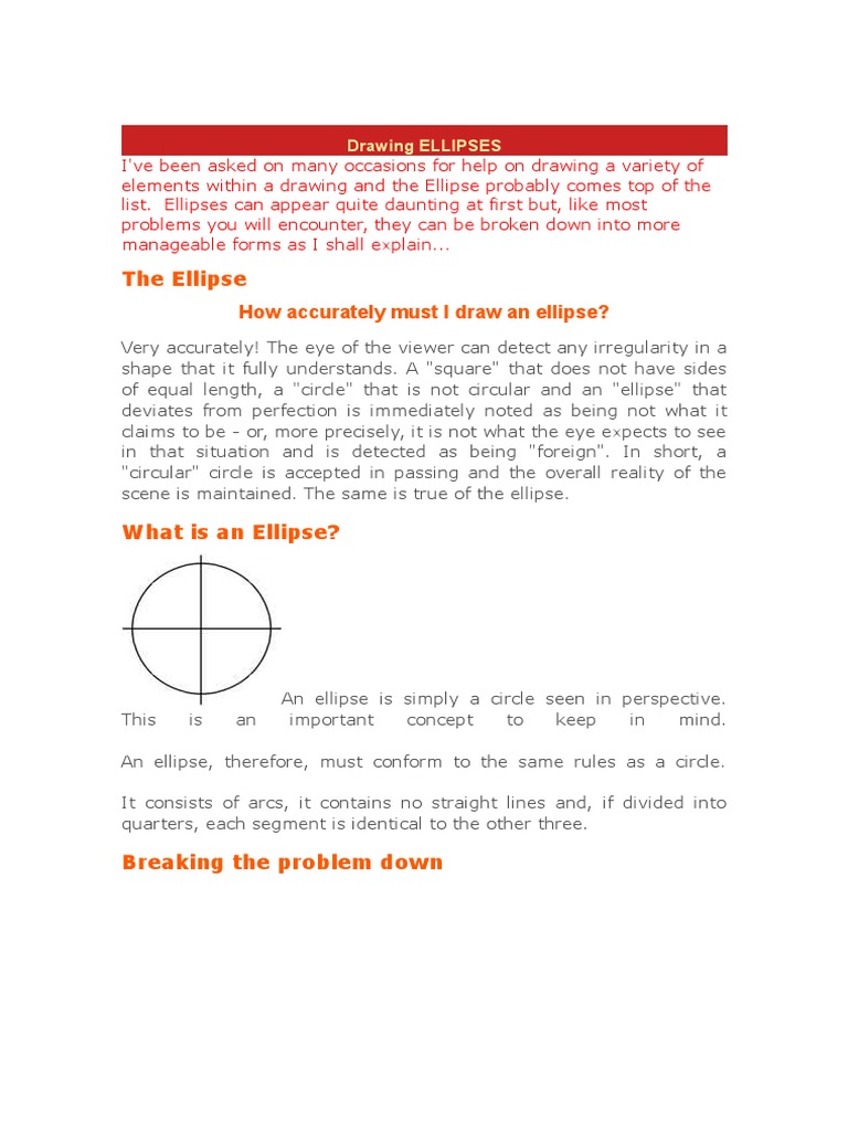 Ellipse Drawing Guide for Artists | PDF | Ellipse | Horizon