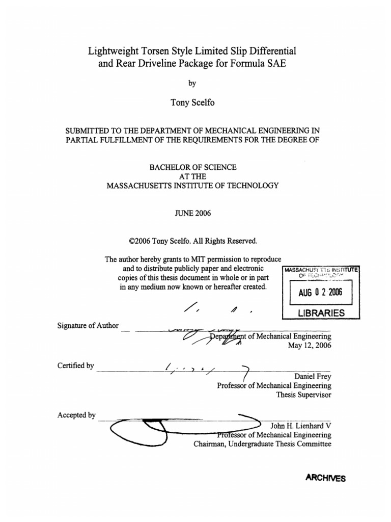 FSAE Powertrain Packaging - MIT | PDF | Gear | Axle
