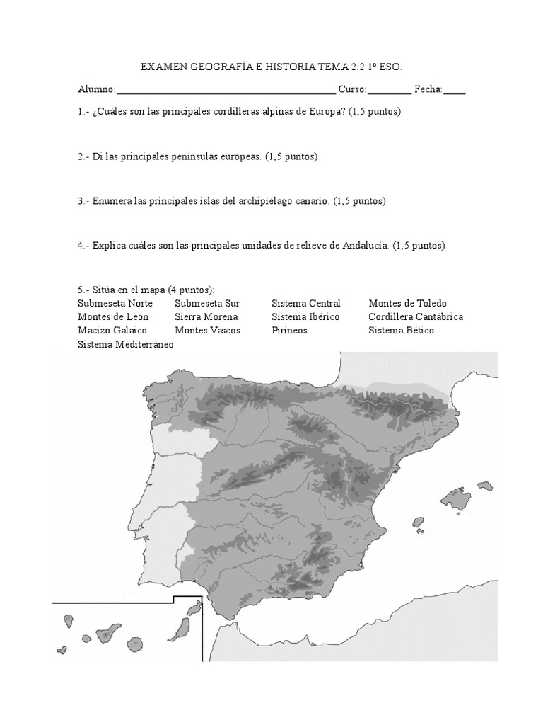 Examen Geografía e Historia Tema 02.2 1º Eso C | PDF | Viajes y turismo ...
