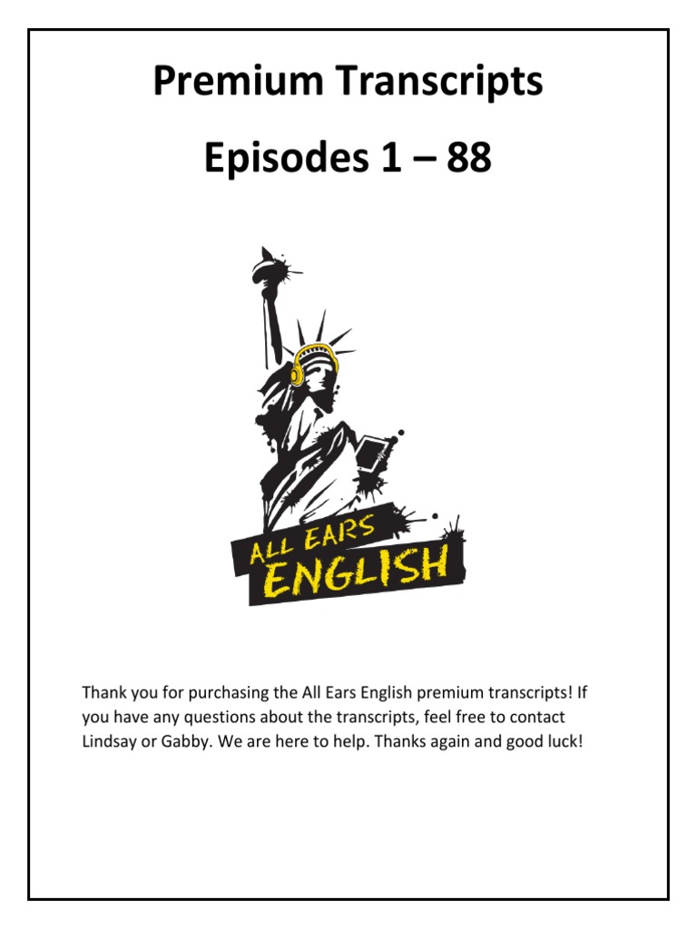 All Ears English Premium Transcripts 1 88 | PDF | English Language ...