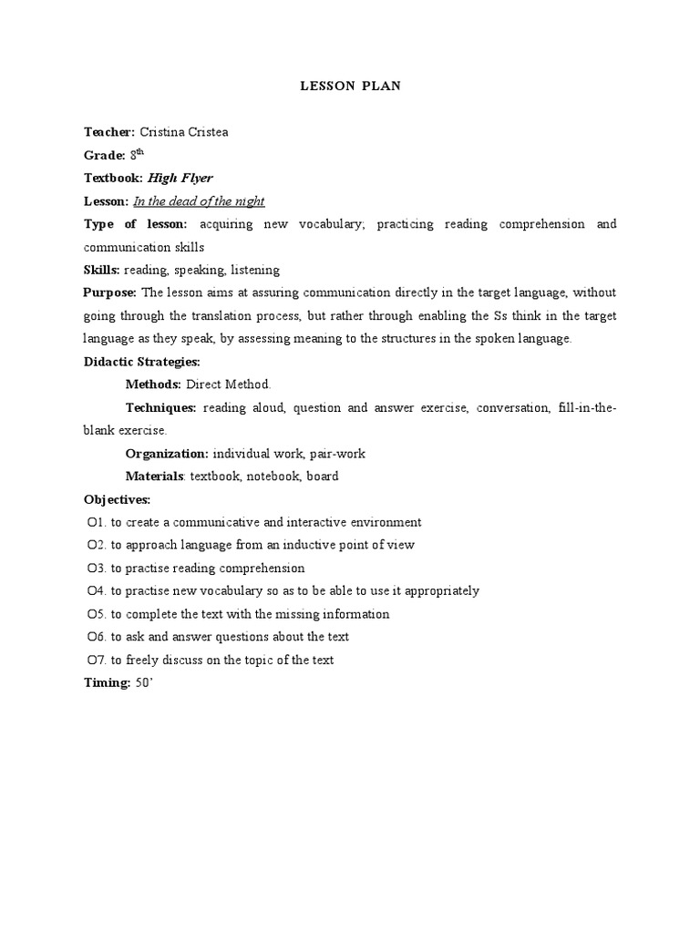 Direct Method | PDF | Reading Comprehension | Reading (Process)