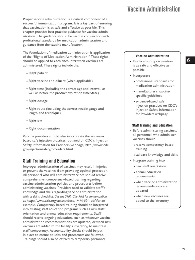 Vaccine Administration PDF | PDF | Injection (Medicine) | Breastfeeding