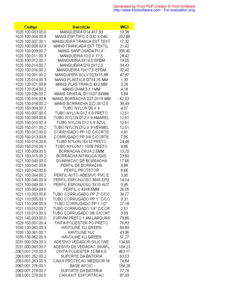 Tabela Volare Agrale PDF | PDF