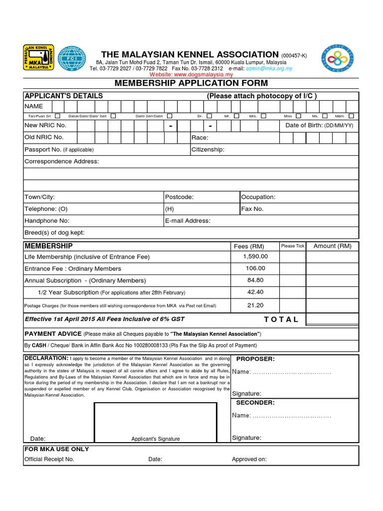 Membership Application Form | PDF | Malaysia | Business