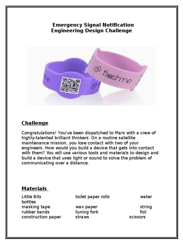 Emergency Communication Stem Challenge | PDF | Sound | Light
