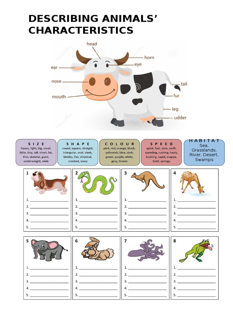 Describing Animals' Characteristics: Habitat | PDF