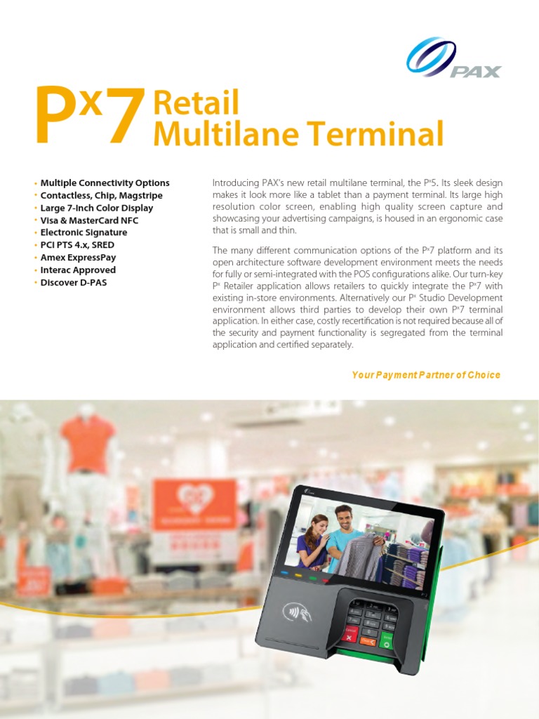 Px7 Pax Multilane | PDF | Smart Card | Emv
