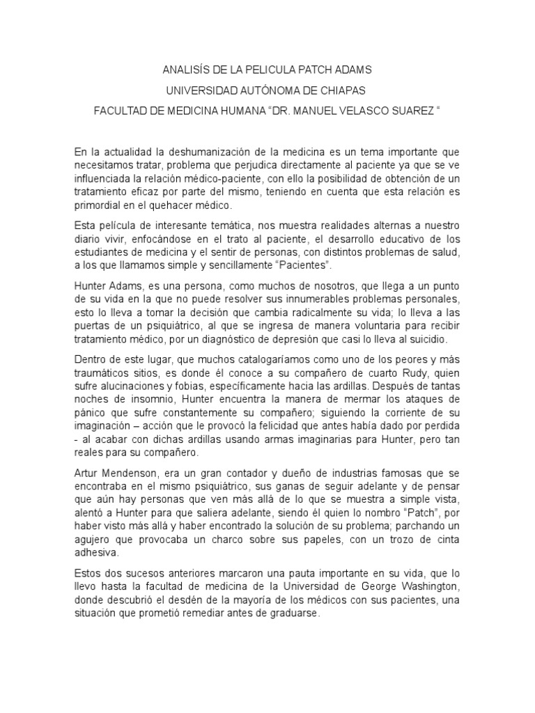 Análisis de Patch Adams | PDF