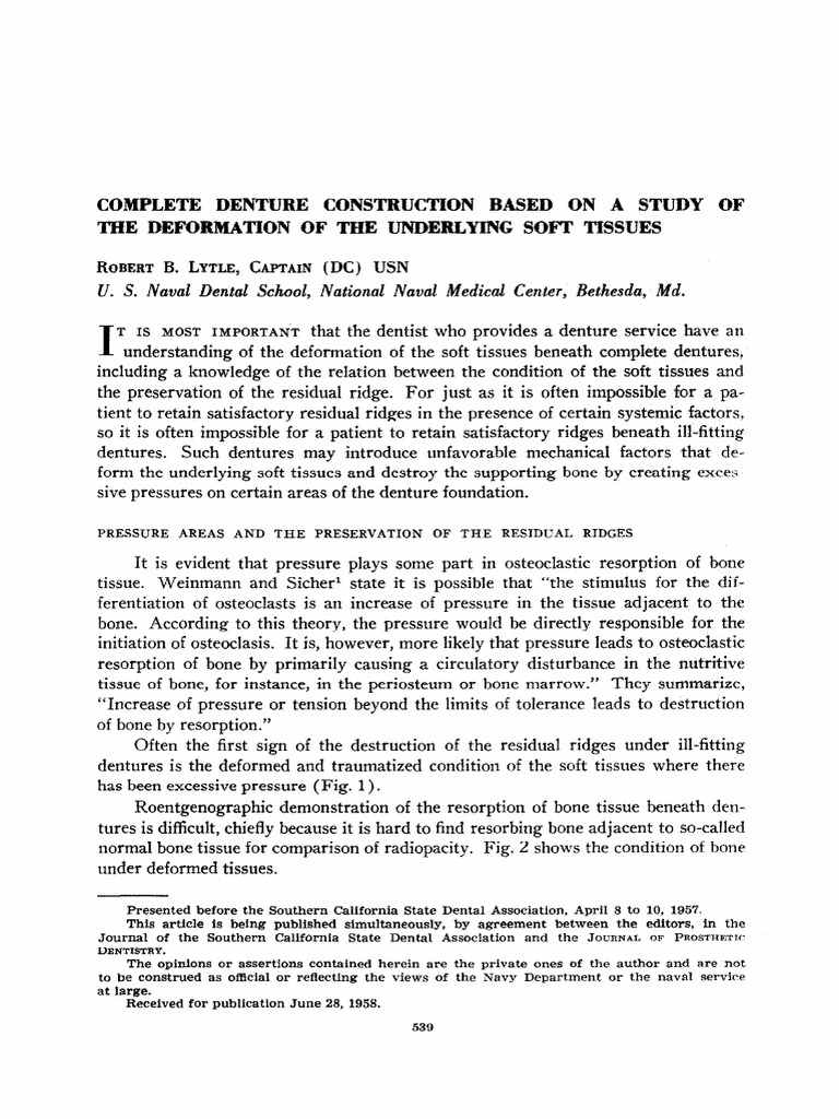 Complete Denture Construction Based On A Study Oflytle1959 | PDF ...