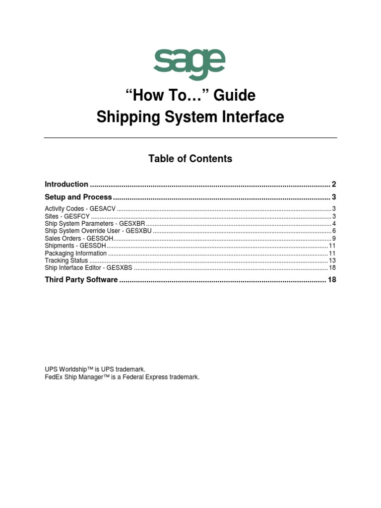 Sage X3 - User Guide - HTG-Shipping Interface PDF | PDF | Cargo | User Interface