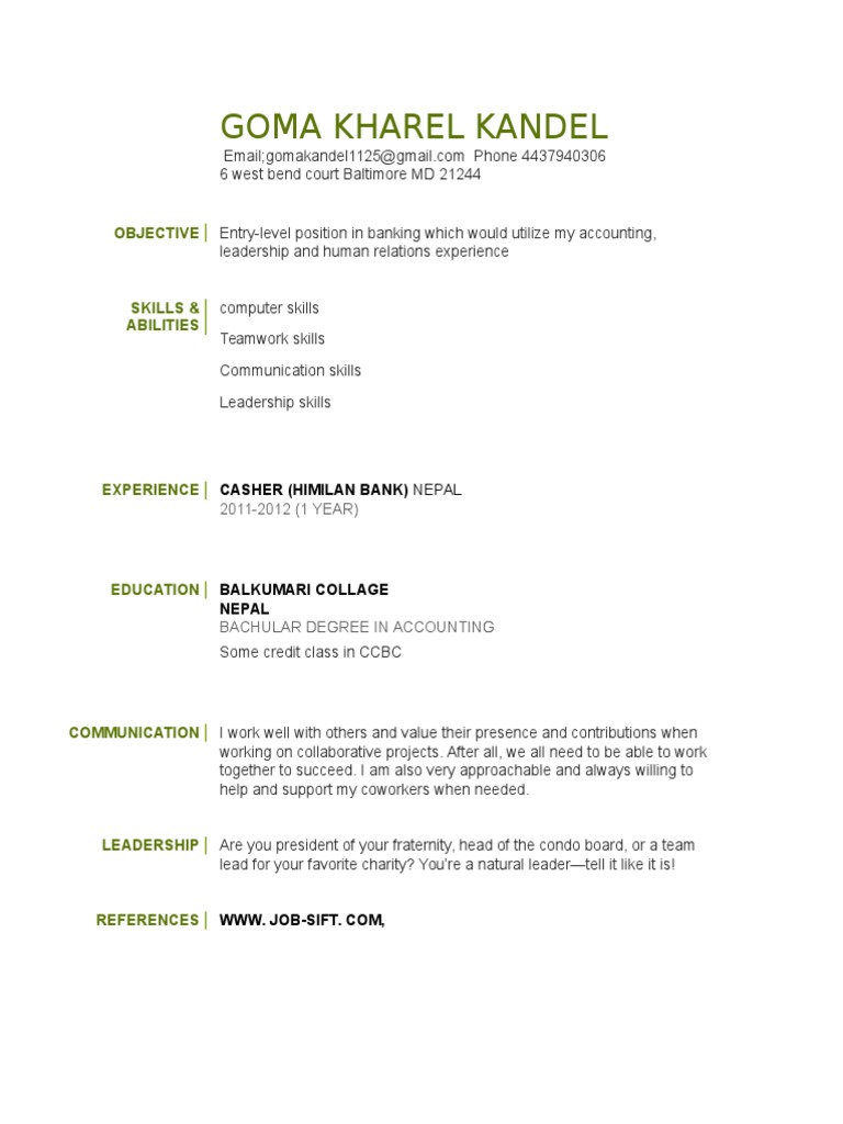 Goma Resume Final | PDF | Career & Growth