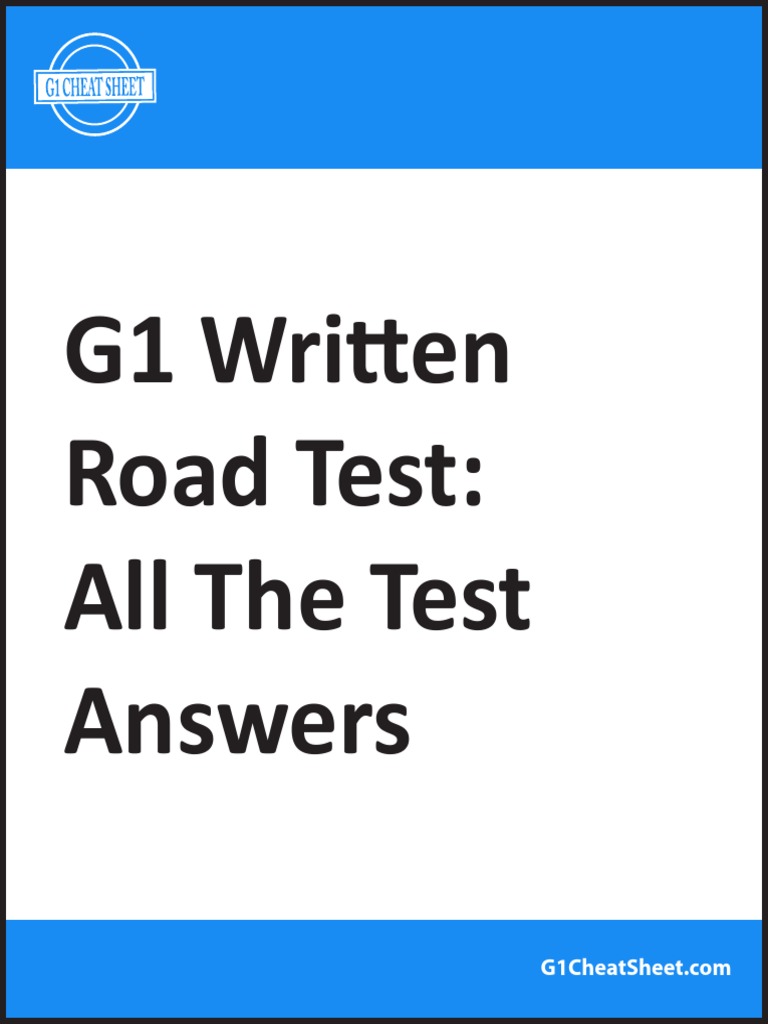 G1 Test Answers G1 Cheat Sheet PDF | PDF | Traffic | Road