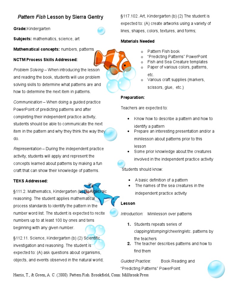 pattern fish by trudy harris handout | Pedagogy | Communication