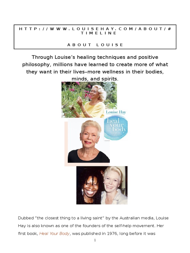 Louise Hay | PDF | Affirmations (New Age) | Psychotherapy