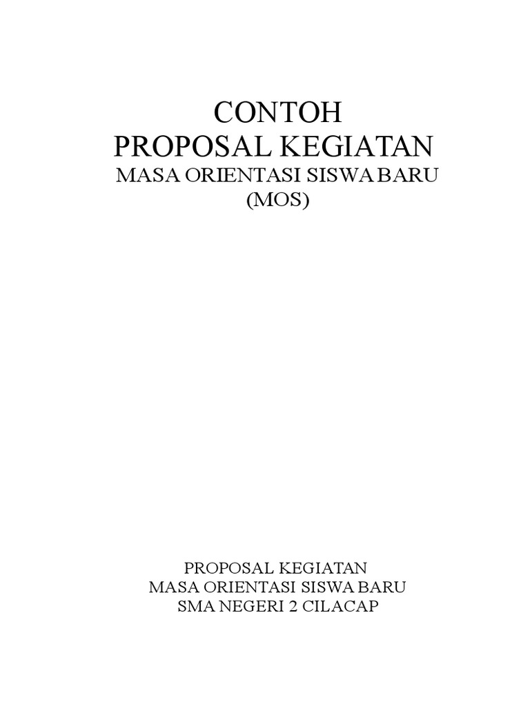 Contoh Proposal Kegiatan MOS MOPDB | PDF