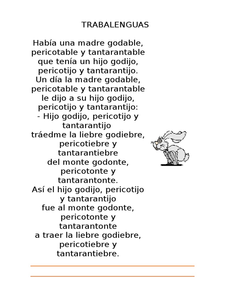 Trabalenguas Largos | PDF