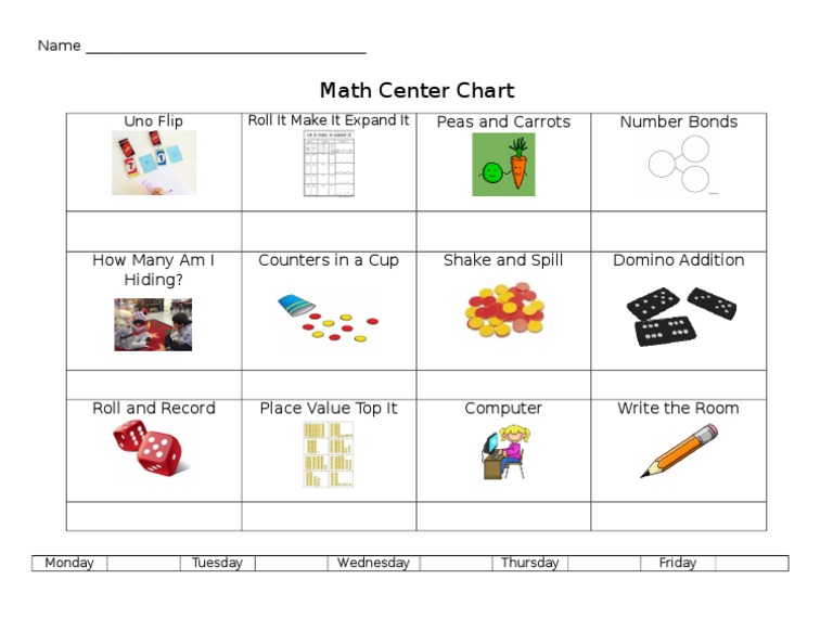 Math Center Activities for Kids | PDF | Games & Activities