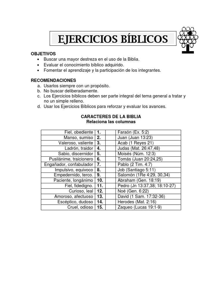 Ejercicios Biblicos | PDF