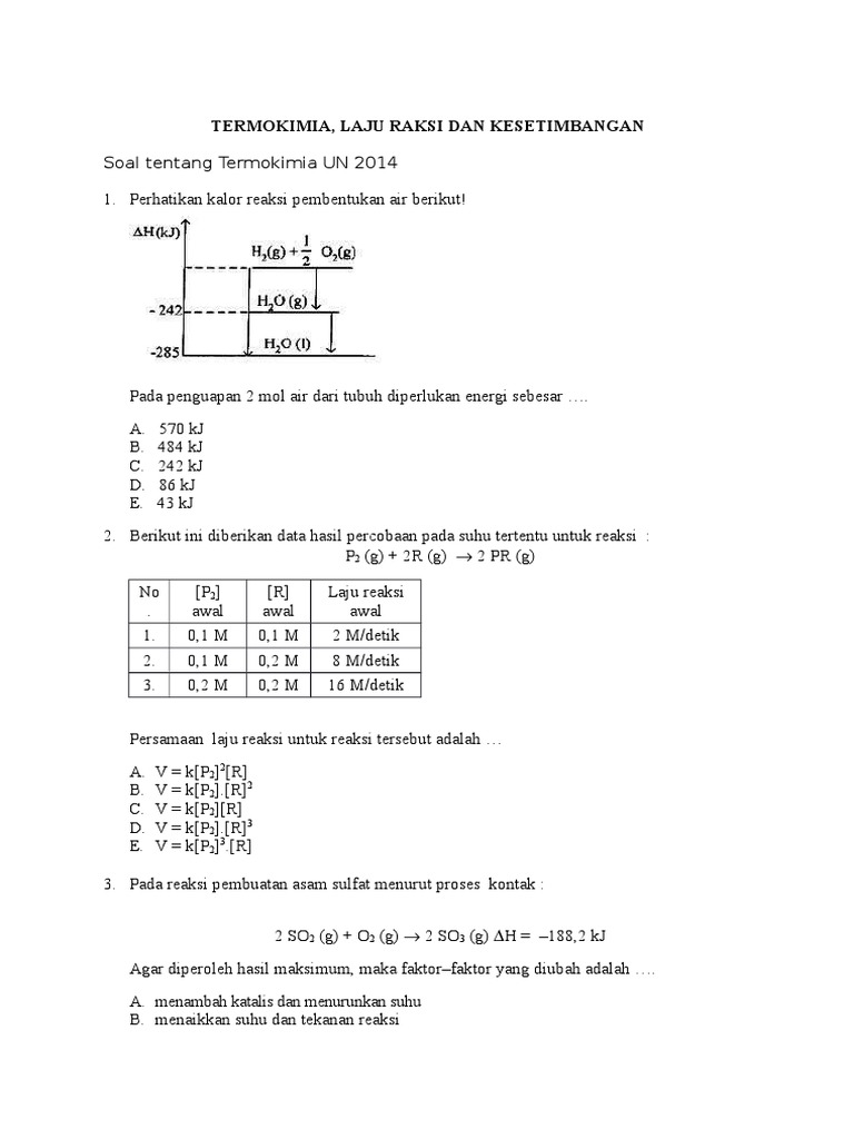 Termokimia, Laju Reksi Dan Kesetimbangan Kimia | PDF