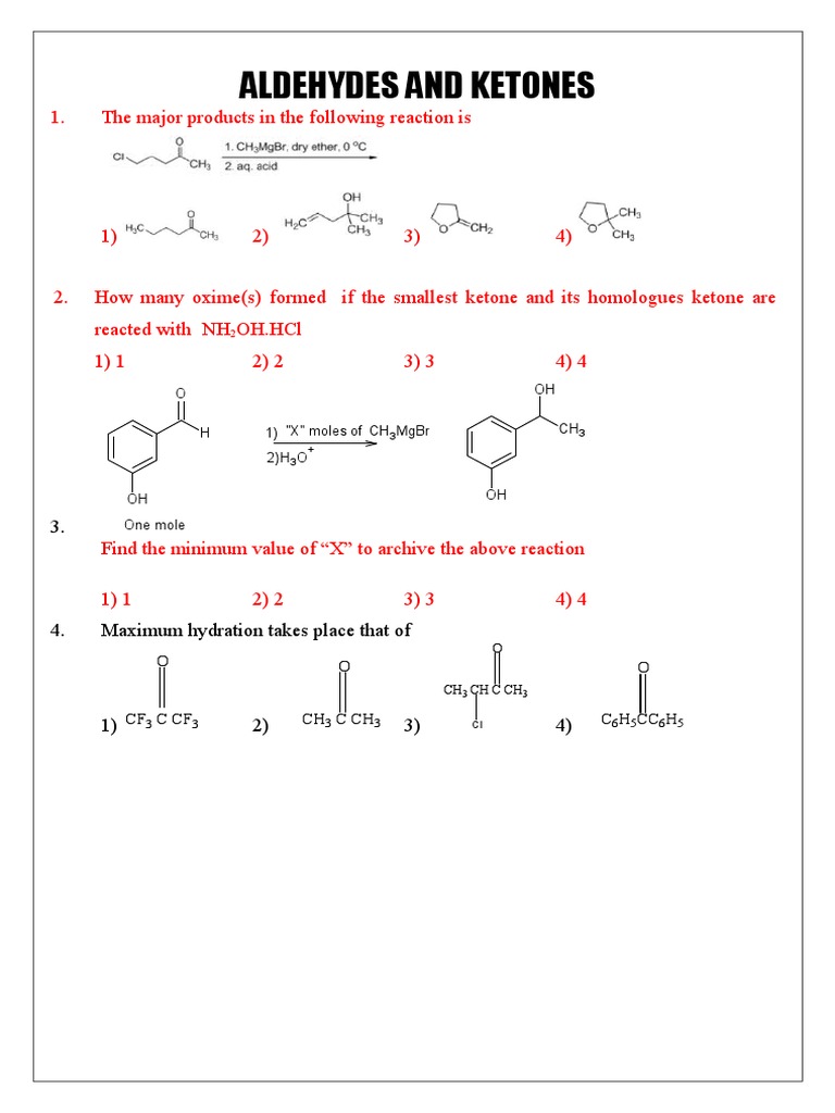 Aldehydes and Ketones Mains | PDF | Aldehyde | Ketone
