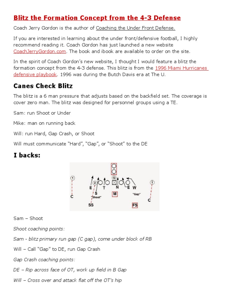 4-3 Defense Blitz Formation Concepts | PDF | Football Codes | Gridiron ...