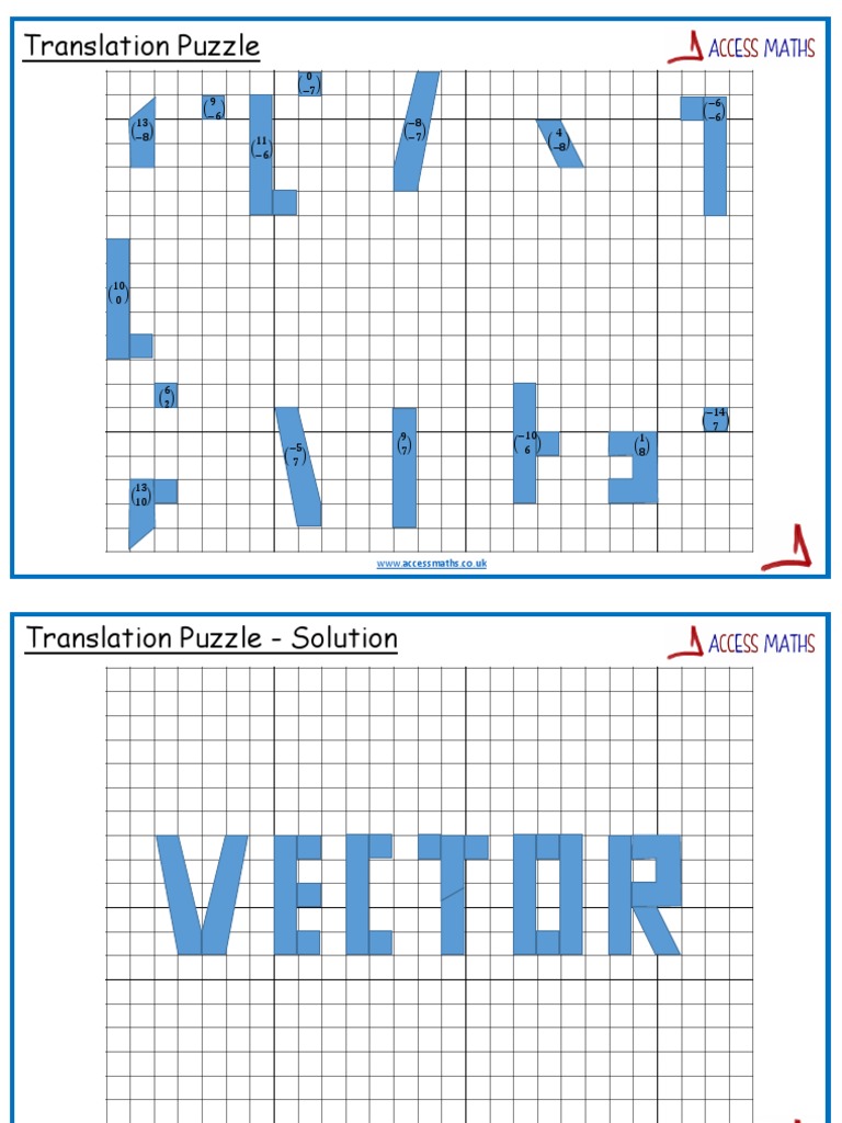 Translation Puzzle Worksheet and Solution | PDF