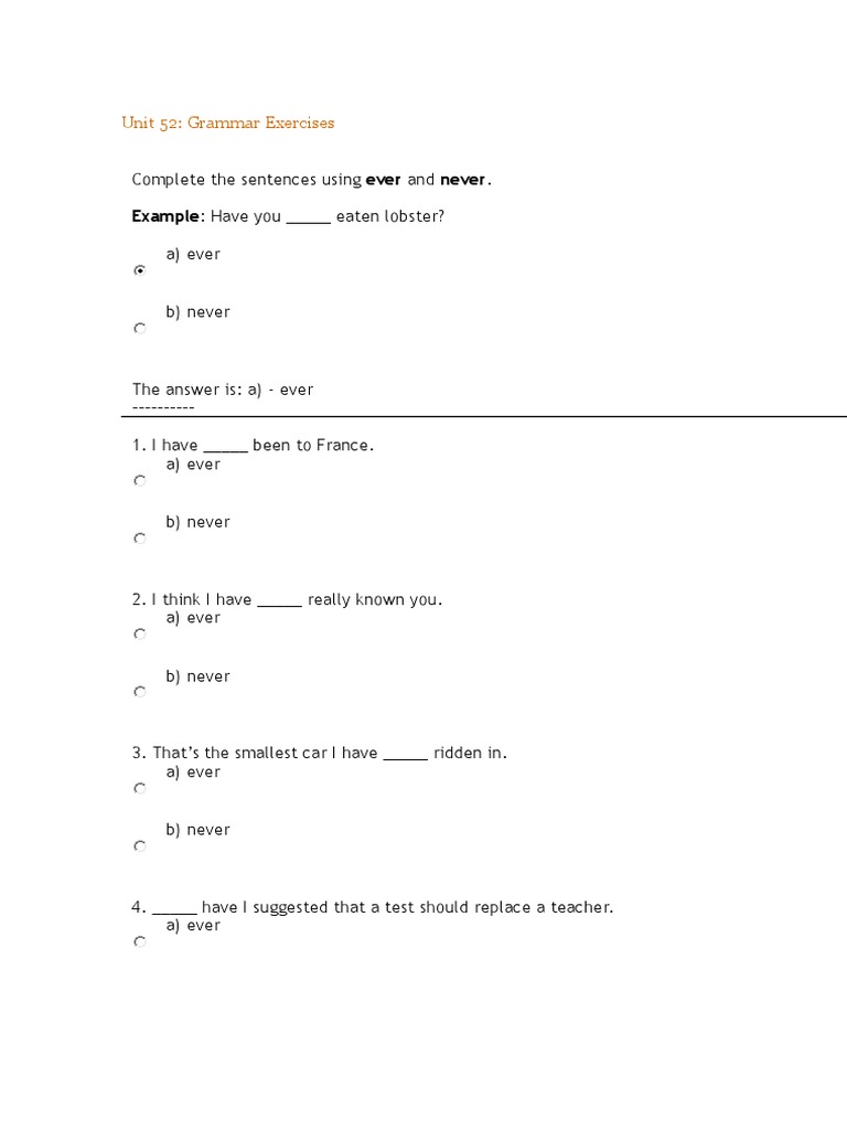 Present Perfect + Ever-Never | PDF