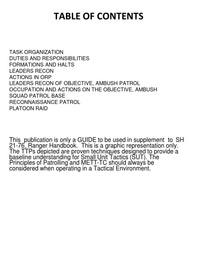 Small Unit Tactics | PDF | Reconnaissance | Ambush