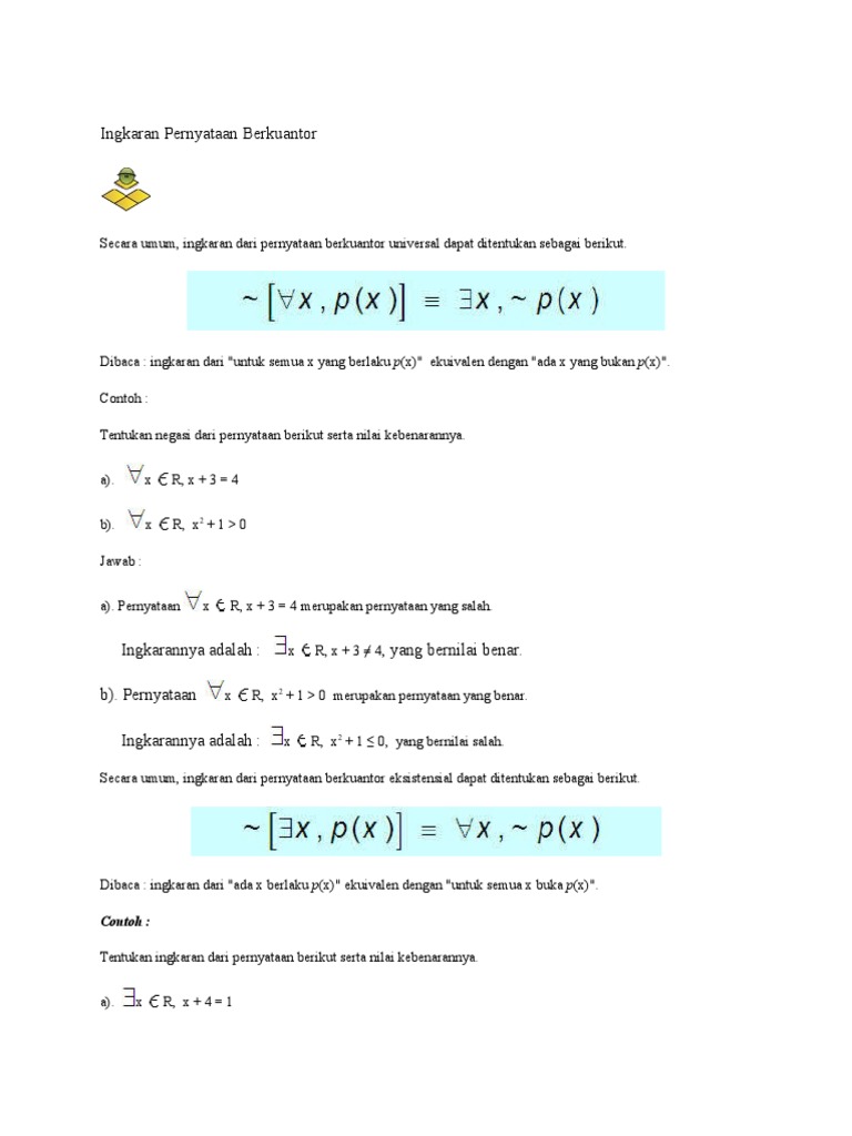 Ingkaran Pernyataan Berkuantor | PDF | Filsafat | Metode & Bahan Ajar