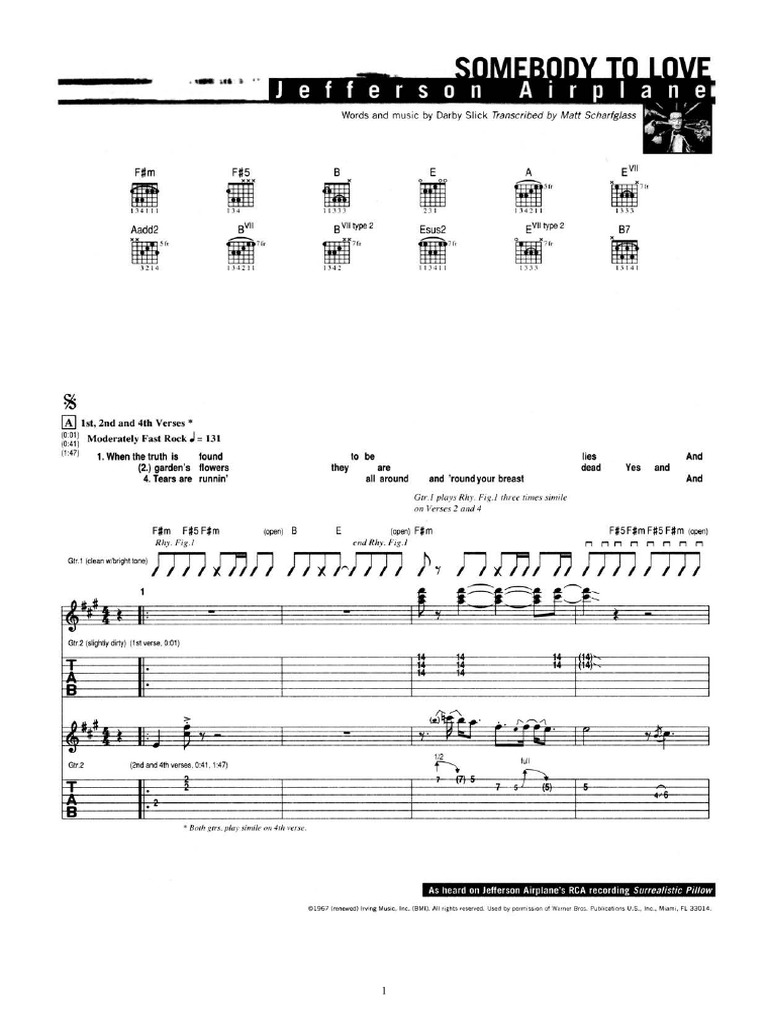Somebody To Love | PDF | Musical Forms | Leisure