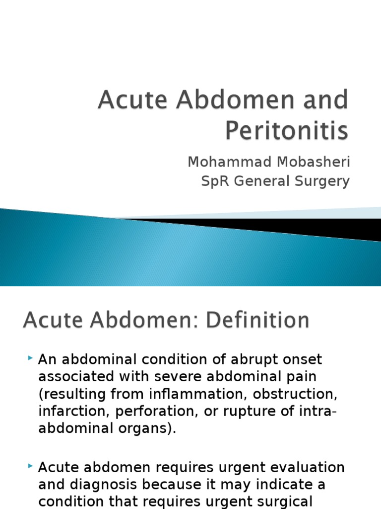 Acute Abdomen and Peritonitis | Peritoneum | Digestive System