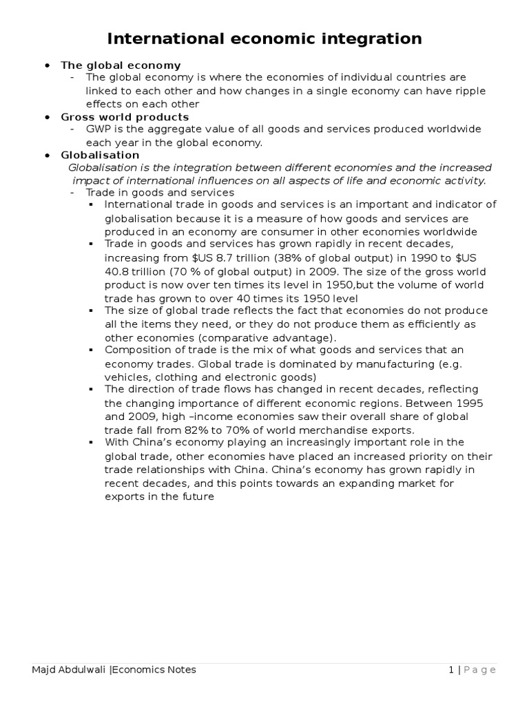 Topic 1 - The Global Economy | PDF | Foreign Exchange Market ...