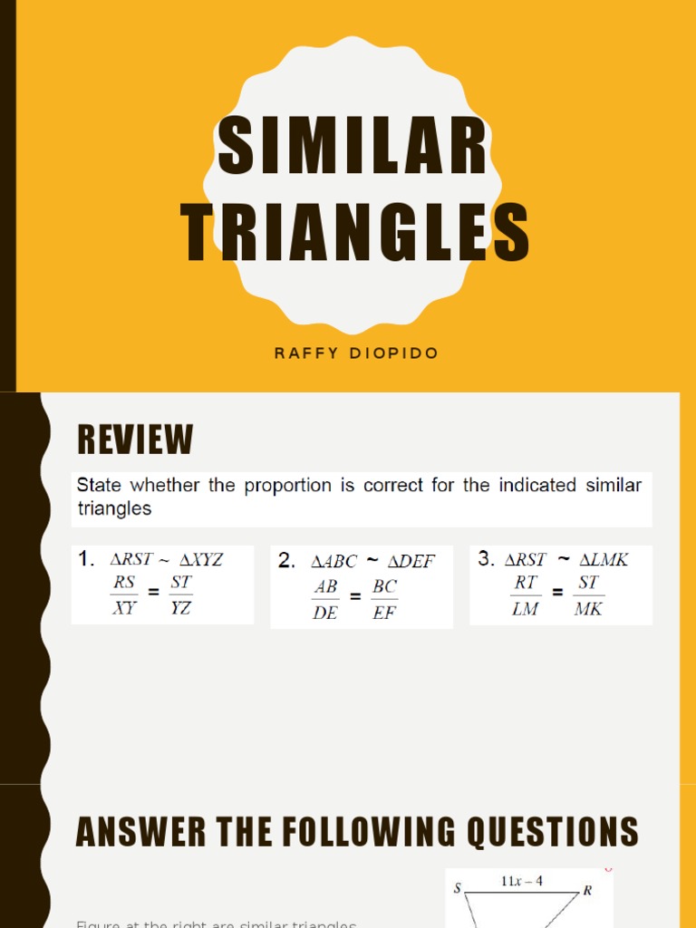 Similar Triangles | PDF | Teaching Methods & Materials