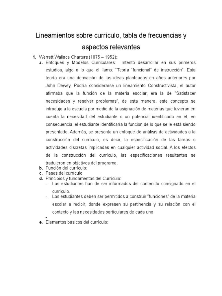 Enfoques de Werrett Wallace Charters | PDF