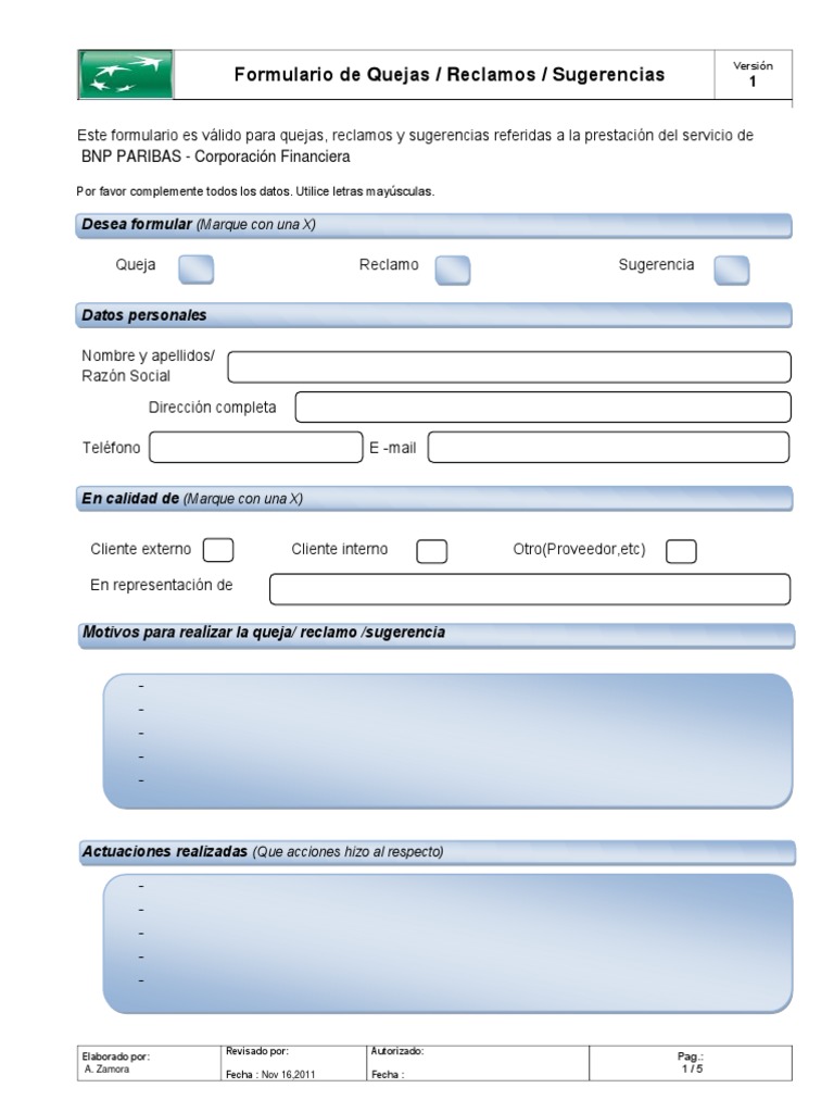 Formulario de Quejas y Reclamos | PDF | Calidad (comercial) | Science