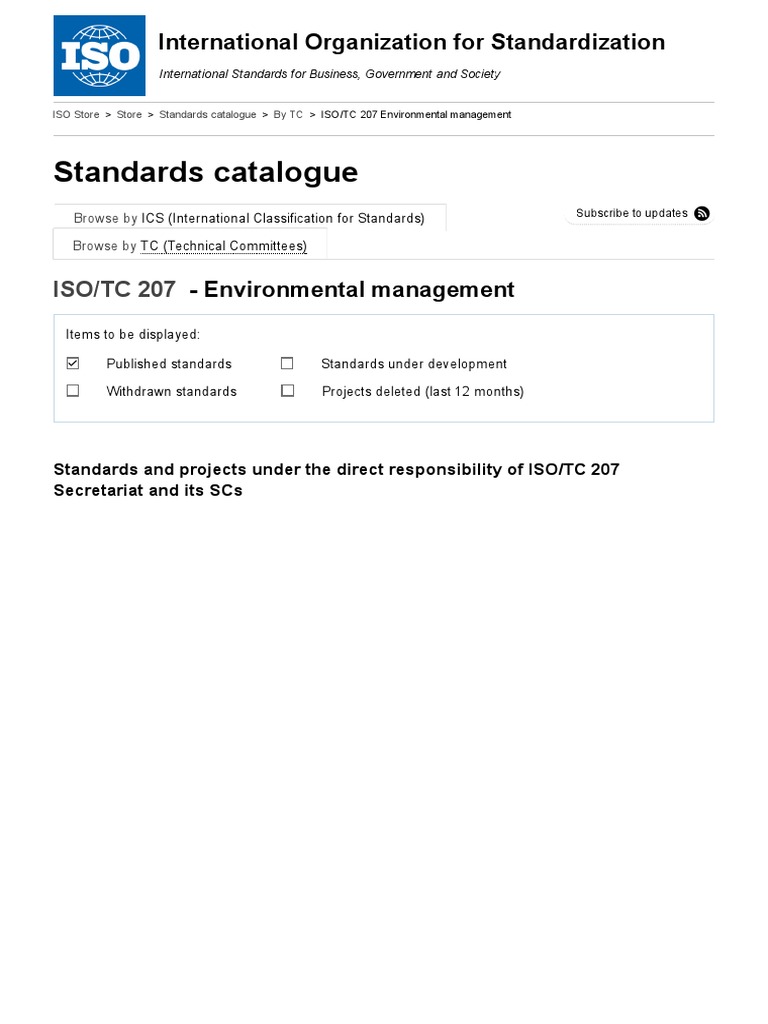 ISO/TC 207 Environmental Management Standards | PDF | Life Cycle ...
