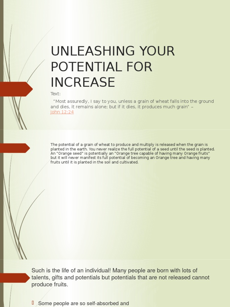 Unleashing Your God-Given Potential | PDF | Religious Belief And ...